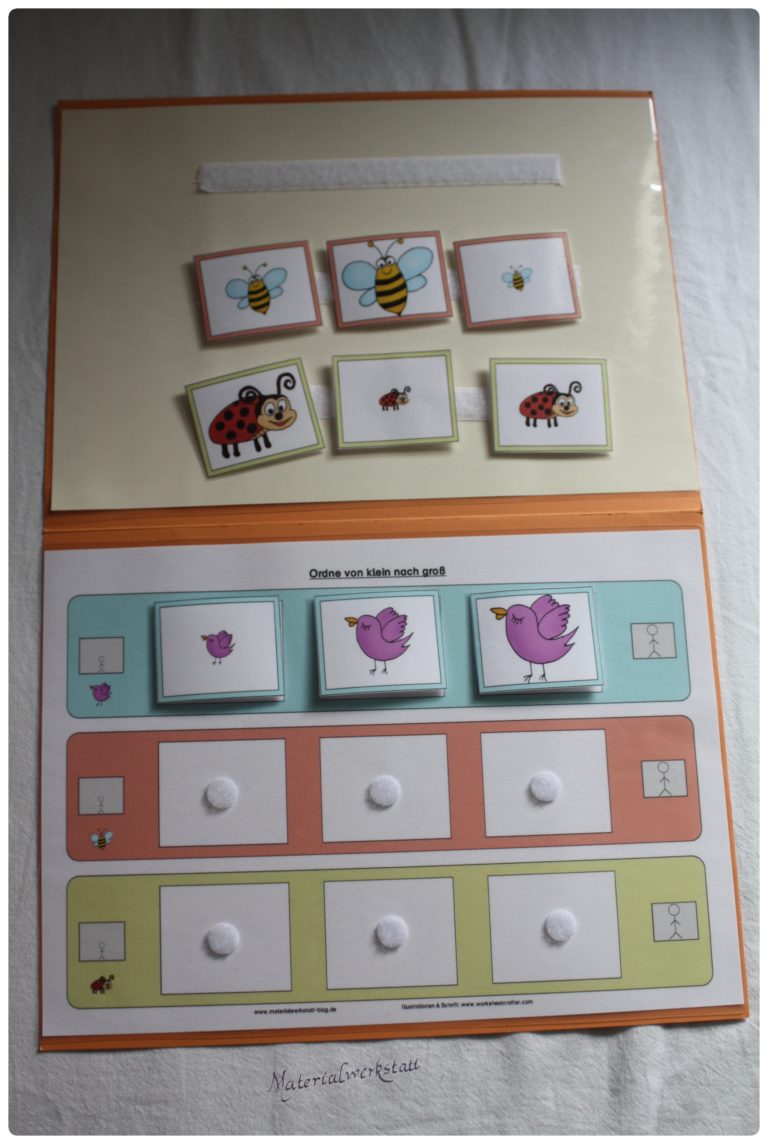 strukturierte Arbeitsmappe Nr. 40-41: von klein nach groß ordnen ...